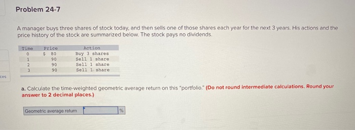 Solved b. Calculate the time-weighted arithmetic average | Chegg.com