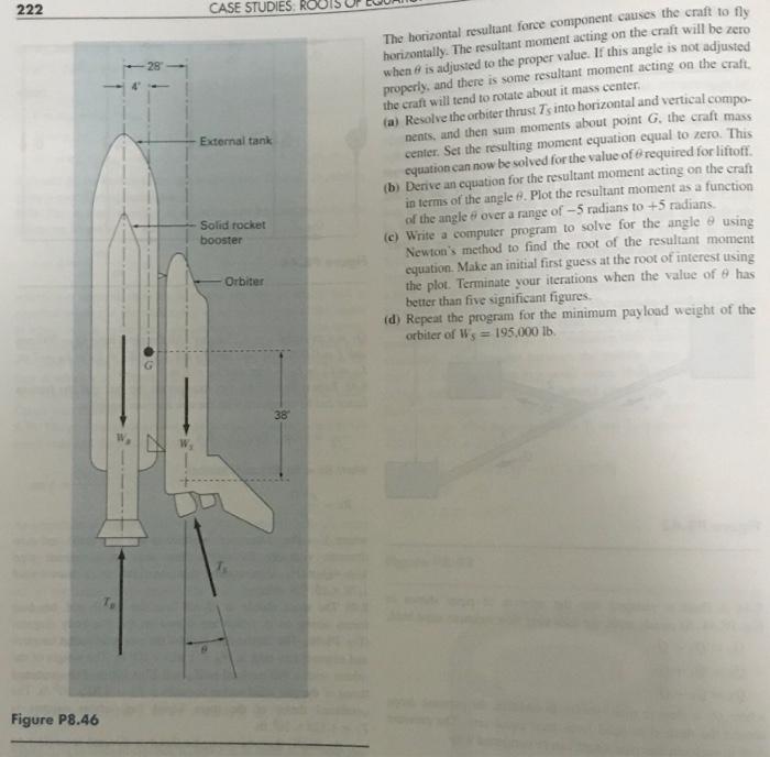 Solved 8.46 The space shuttle, at lift-off from the launch | Chegg.com