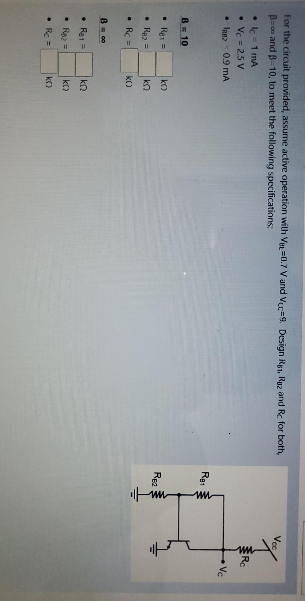 Solved For the circuit provided, assume active operation | Chegg.com