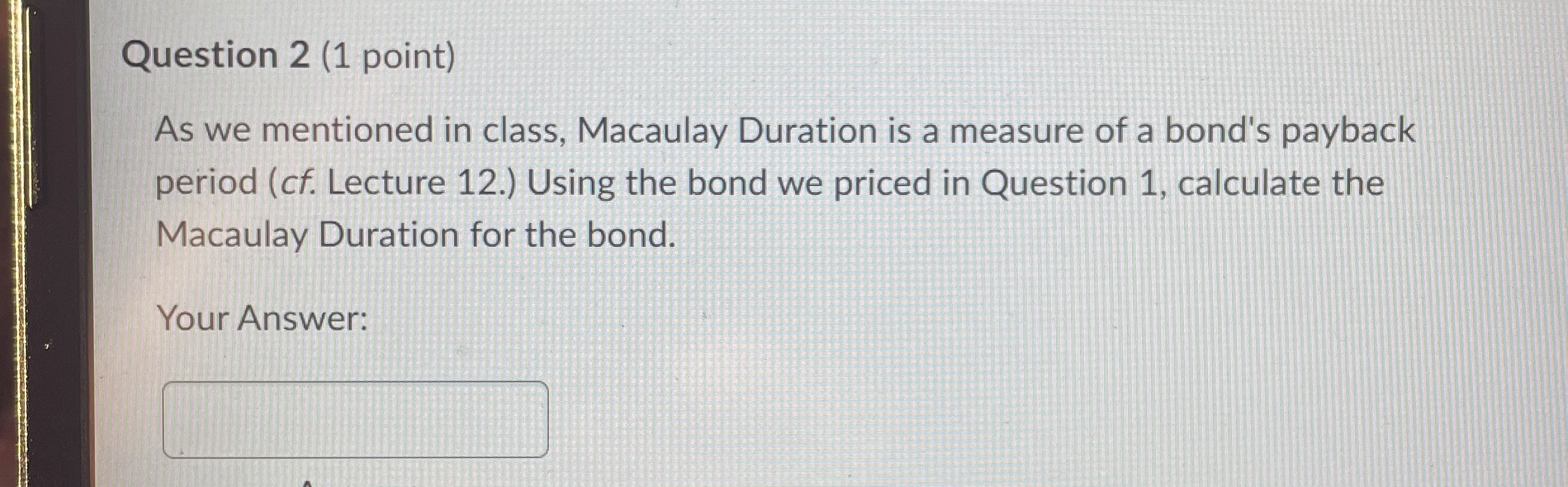 Solved USE EXCEL: Question 2 (1 ﻿point)As we mentioned in | Chegg.com