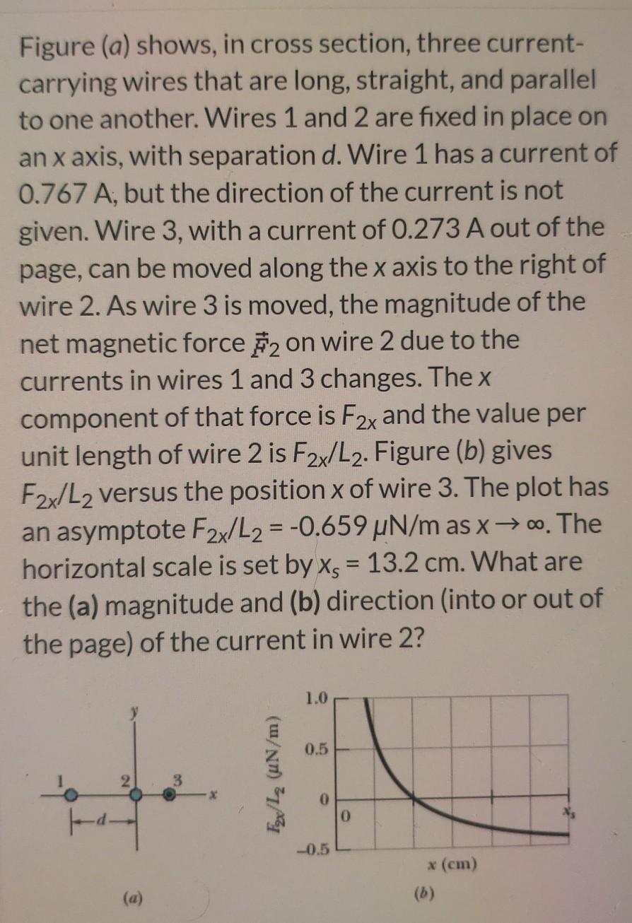 Solved Figure (a) shows, in cross section, three current- | Chegg.com