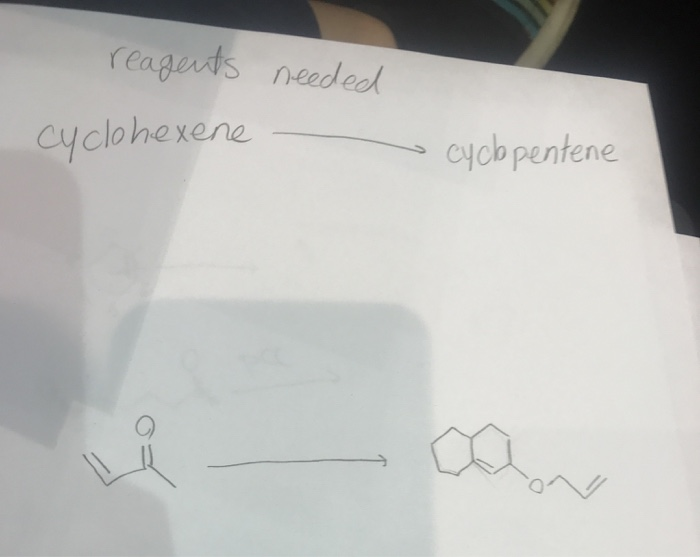 Solved reagents needed cyclohexene o cyclopentene | Chegg.com