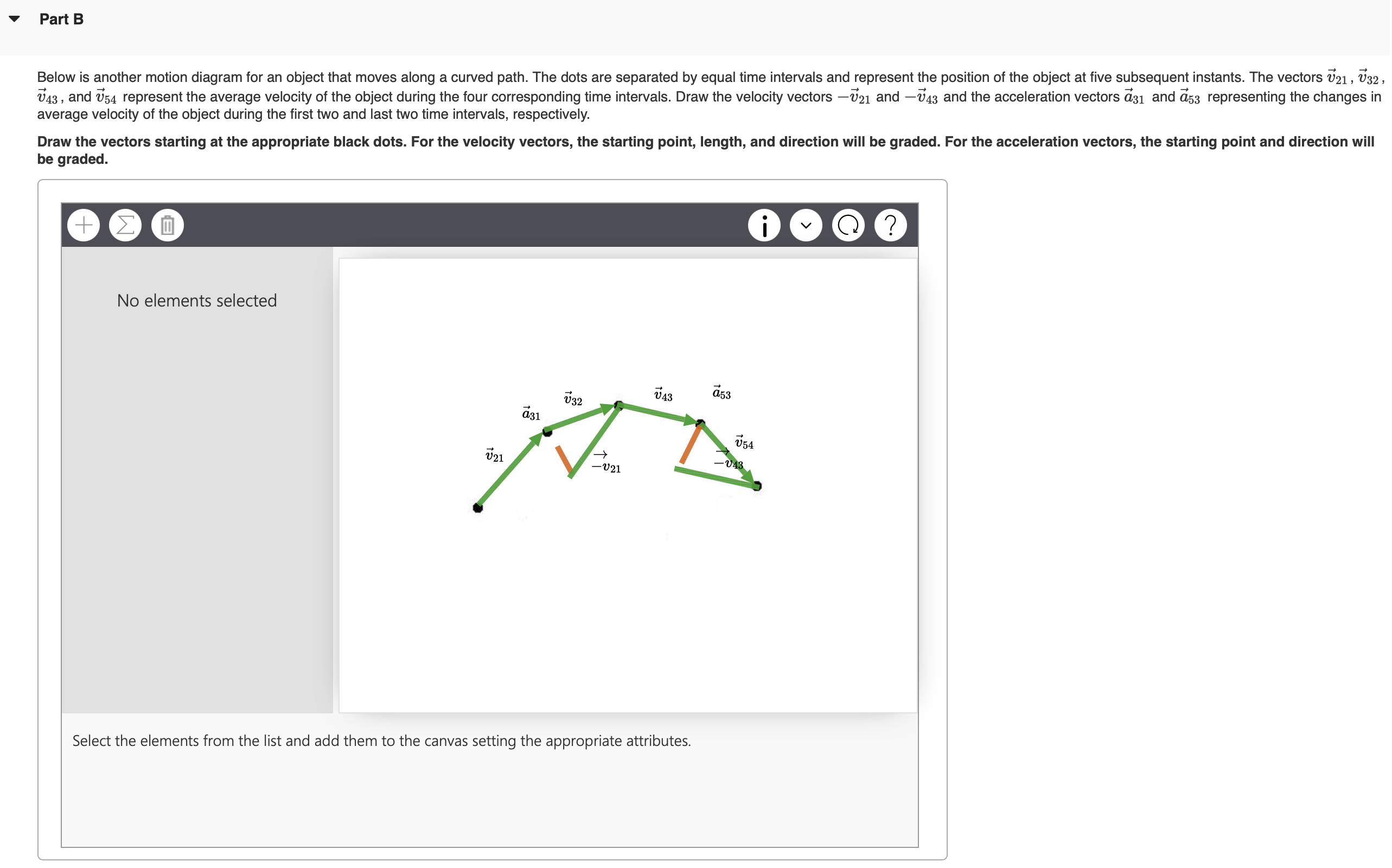 Solved Part B average velocity of the object during the | Chegg.com