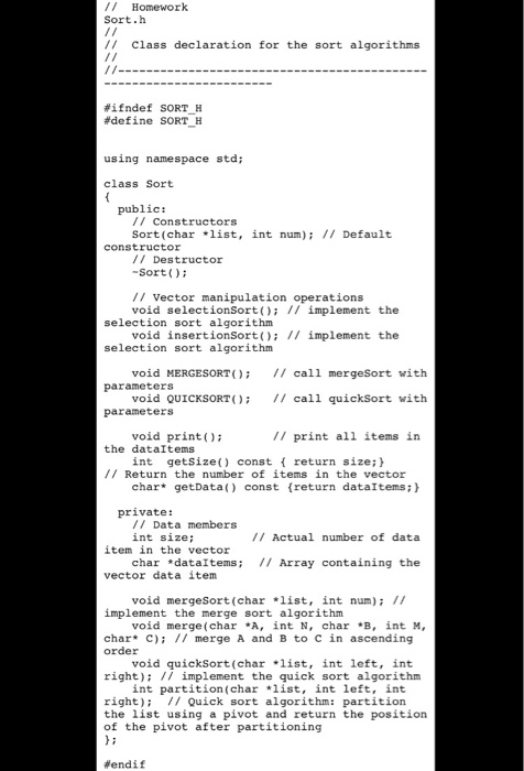 Solved Sorting is one of basic algorithms widely used in | Chegg.com