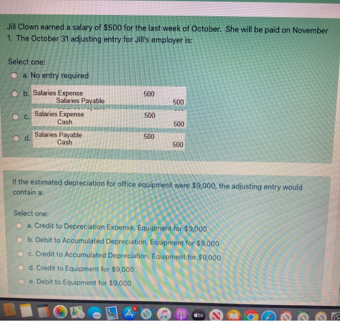 Solved Jill Clown earned a salary of $500 for the last week | Chegg.com