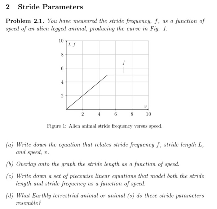 Solved 2 Stride Parameters Problem 2.1. You have measured | Chegg.com