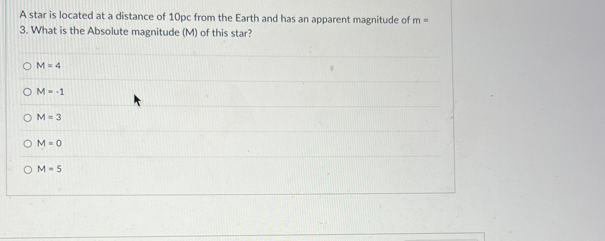 Solved A star is located at a distance of 10pc ﻿from the | Chegg.com