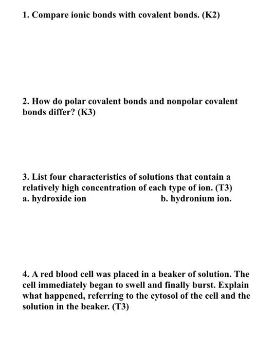 Solved 5. Fill in the blanks by completing the table. (use | Chegg.com