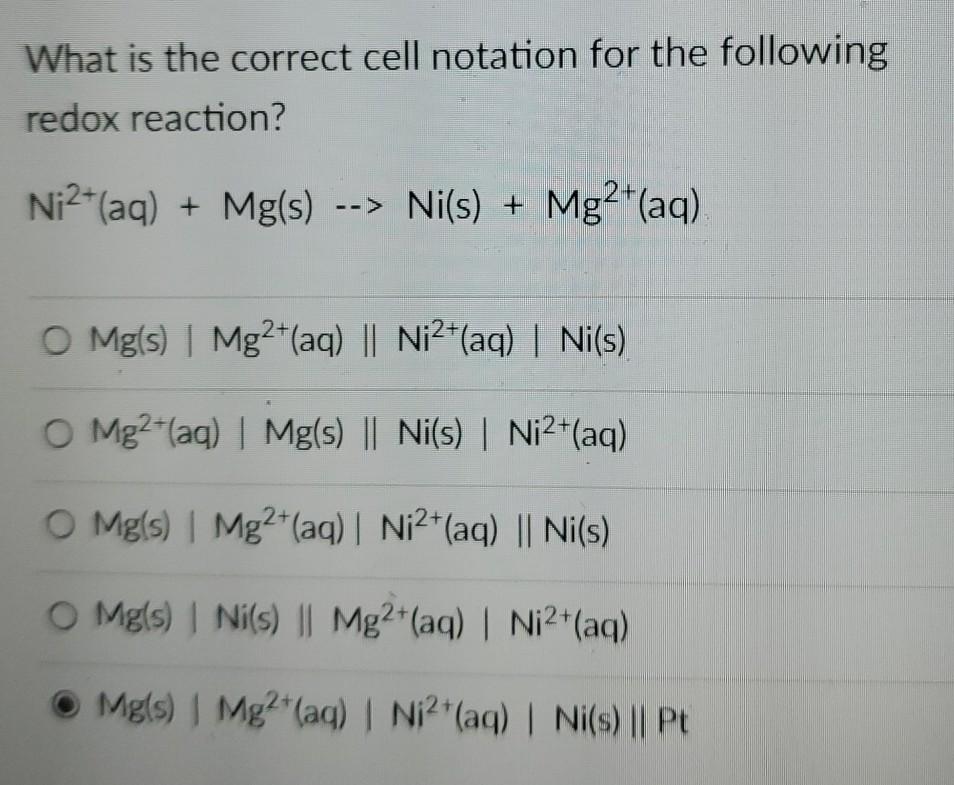 Solved What is the correct cell notation for the following | Chegg.com
