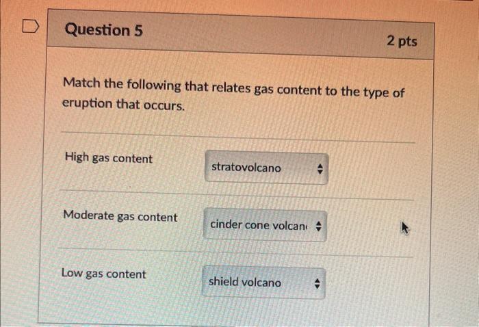 Solved Match the following that relates gas content to the | Chegg.com Solved Match the following that relates gas content to the | Chegg.com