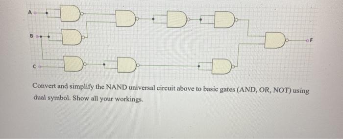 Solved A. с D Convert and simplify the NAND universal | Chegg.com