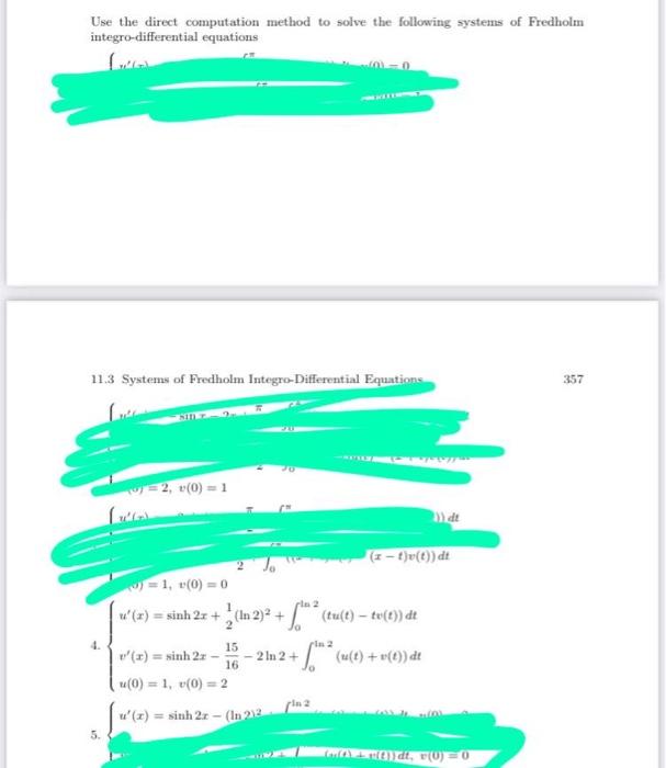 Solved Use the direct computation method to solve the | Chegg.com