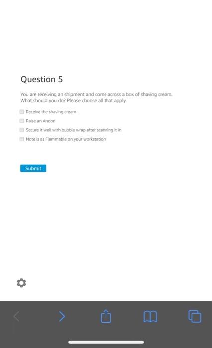 Solved Question 6 You are stowing items and come across an | Chegg.com
