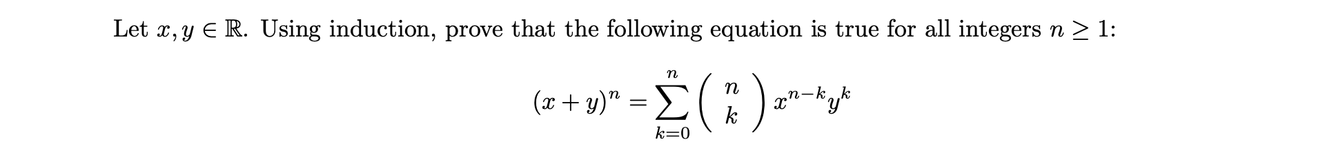 Solved Let x,yinR. Using induction, prove that the following | Chegg.com