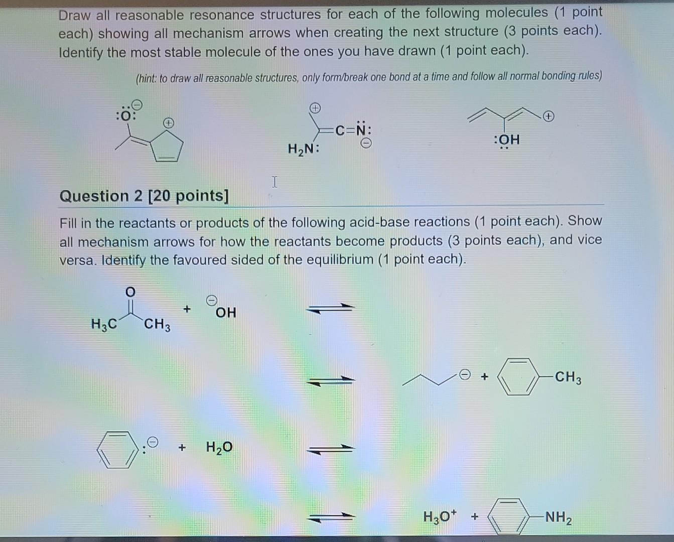 Solved Draw all reasonable resonance structures for each of | Chegg.com