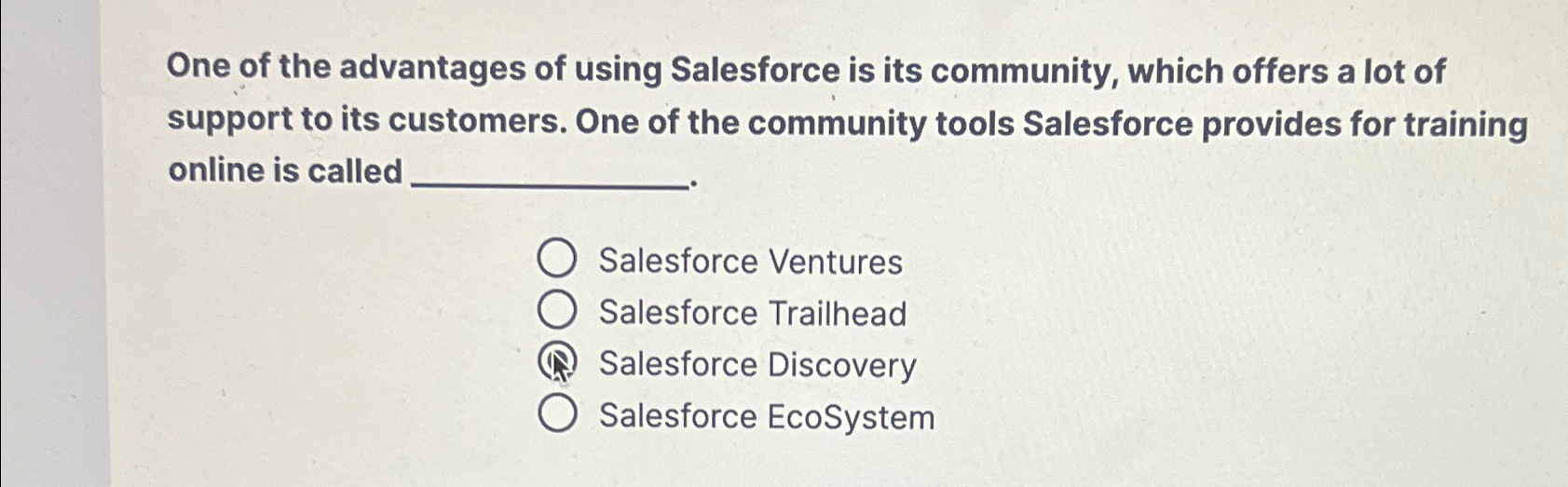 Solved One of the advantages of using Salesforce is its | Chegg.com