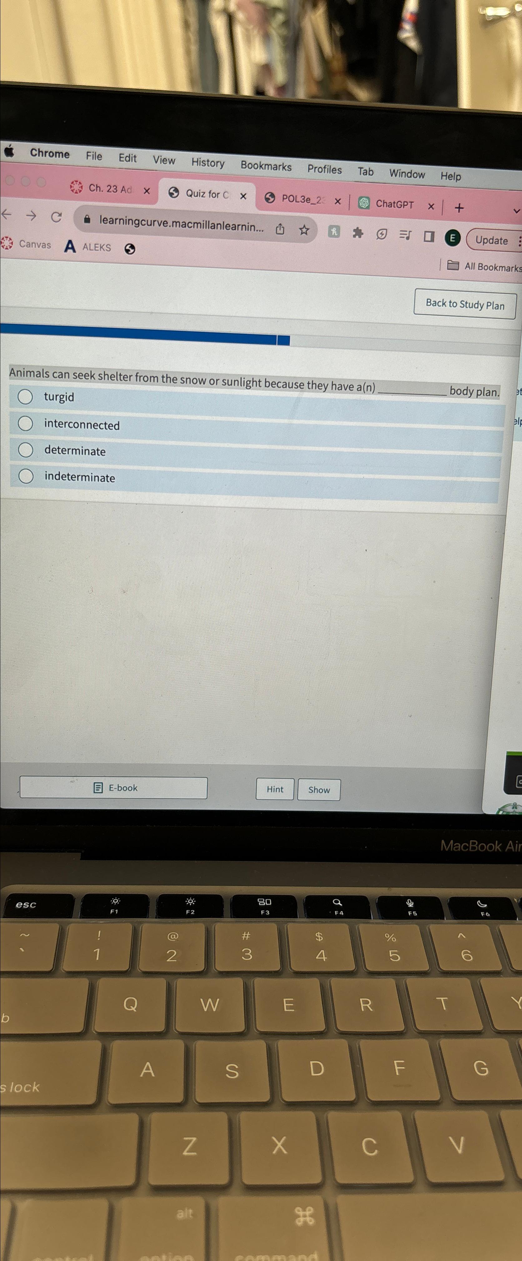 Solved Back to Study PlanAnimals can seek shelter from the | Chegg.com