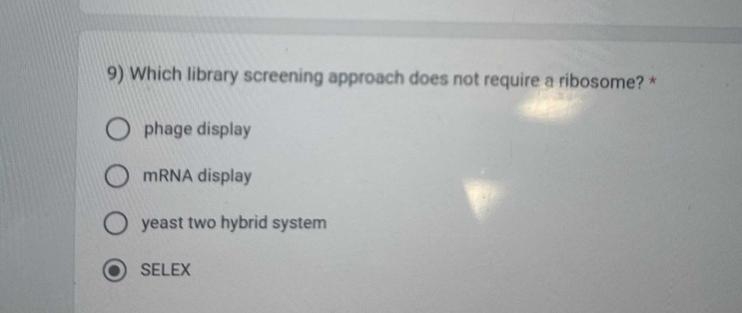 Solved Which library screening approach does not require a | Chegg.com