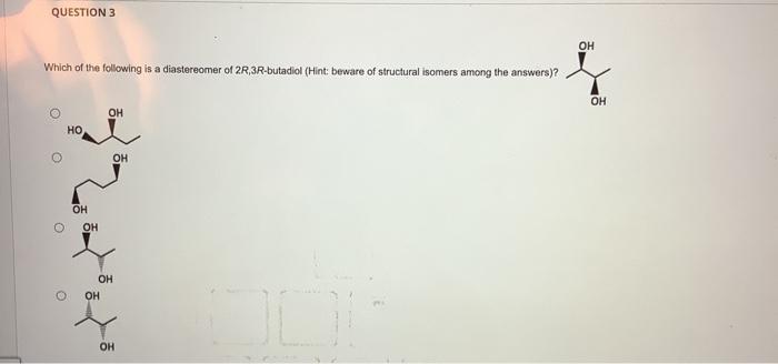 Solved Which of the following is a diastereomer of | Chegg.com