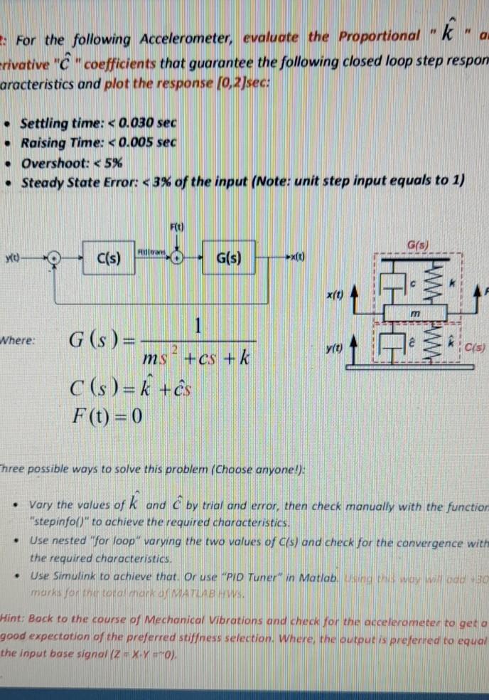 Solved Given the following Accelerometer device described in | Chegg.com