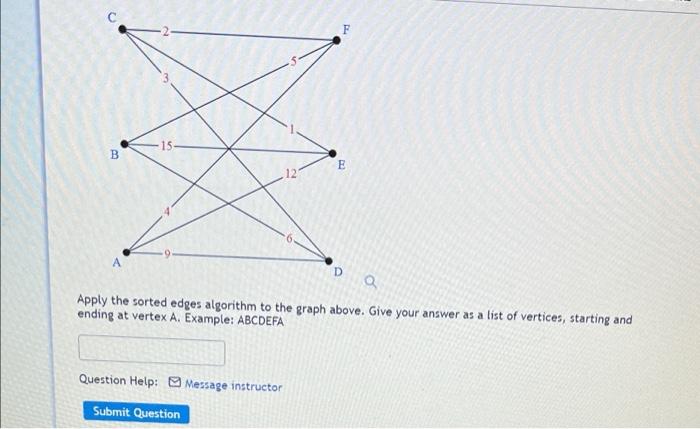 Solved 15- B D a Apply the sorted edges algorithm to the | Chegg.com