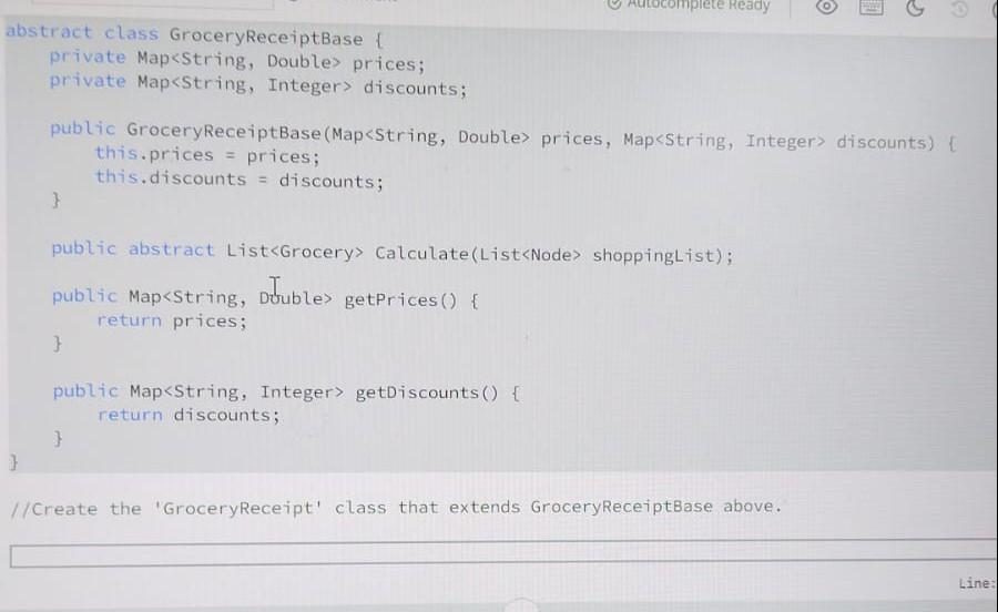 Solved import java.util. *; import java.io. ⋆; class Grocery | Chegg.com