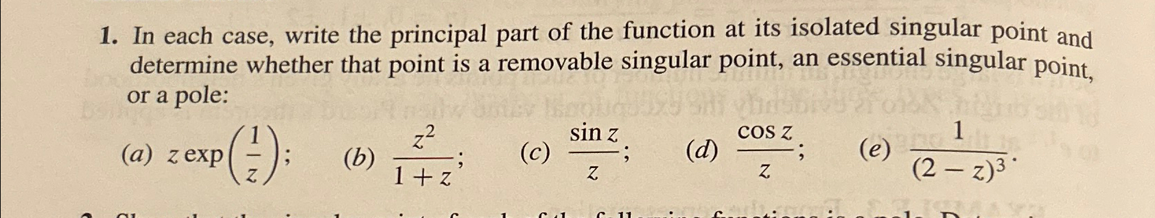 Solved In each case, write the principal part of the | Chegg.com