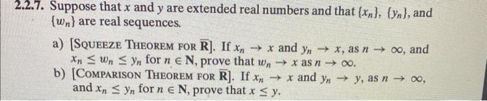 Solved 2.7. Suppose that x and y are extended real numbers | Chegg.com