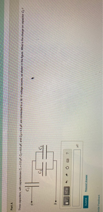 Solved கதை Part A Three capacitors, with capacitances Cy=2.0 | Chegg.com