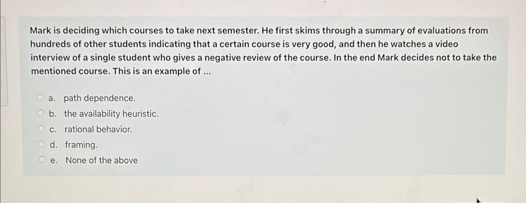Solved Mark is deciding which courses to take next semester. | Chegg.com