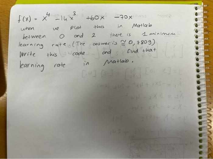 Solved f(x)=x4−14x3+60x−70x when ve plot this in Matlab | Chegg.com