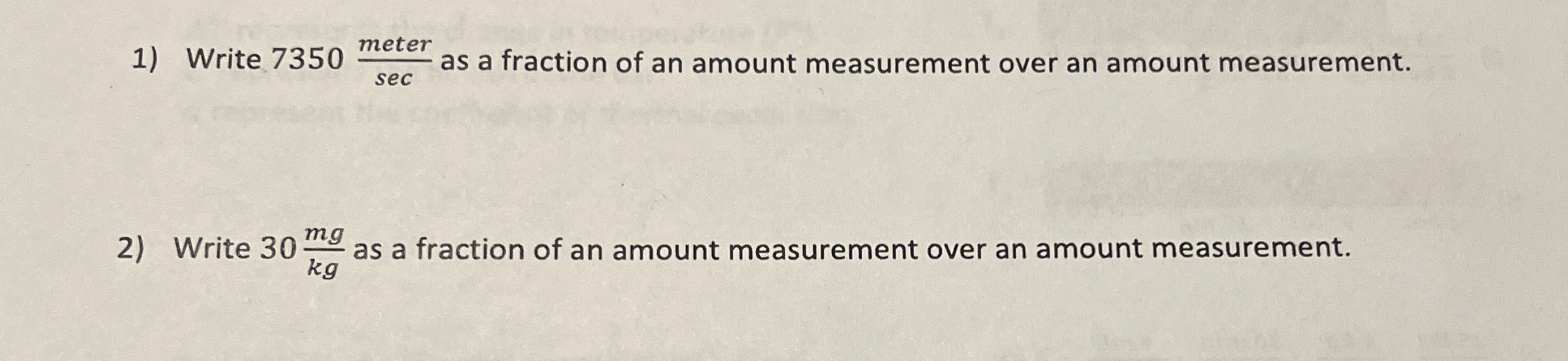 Solved Write 7350 meter sec ﻿as a fraction of an amount | Chegg.com