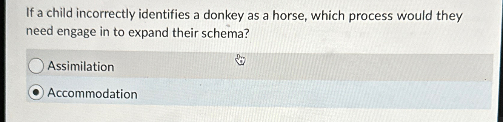 Solved If a child incorrectly identifies a donkey as a | Chegg.com