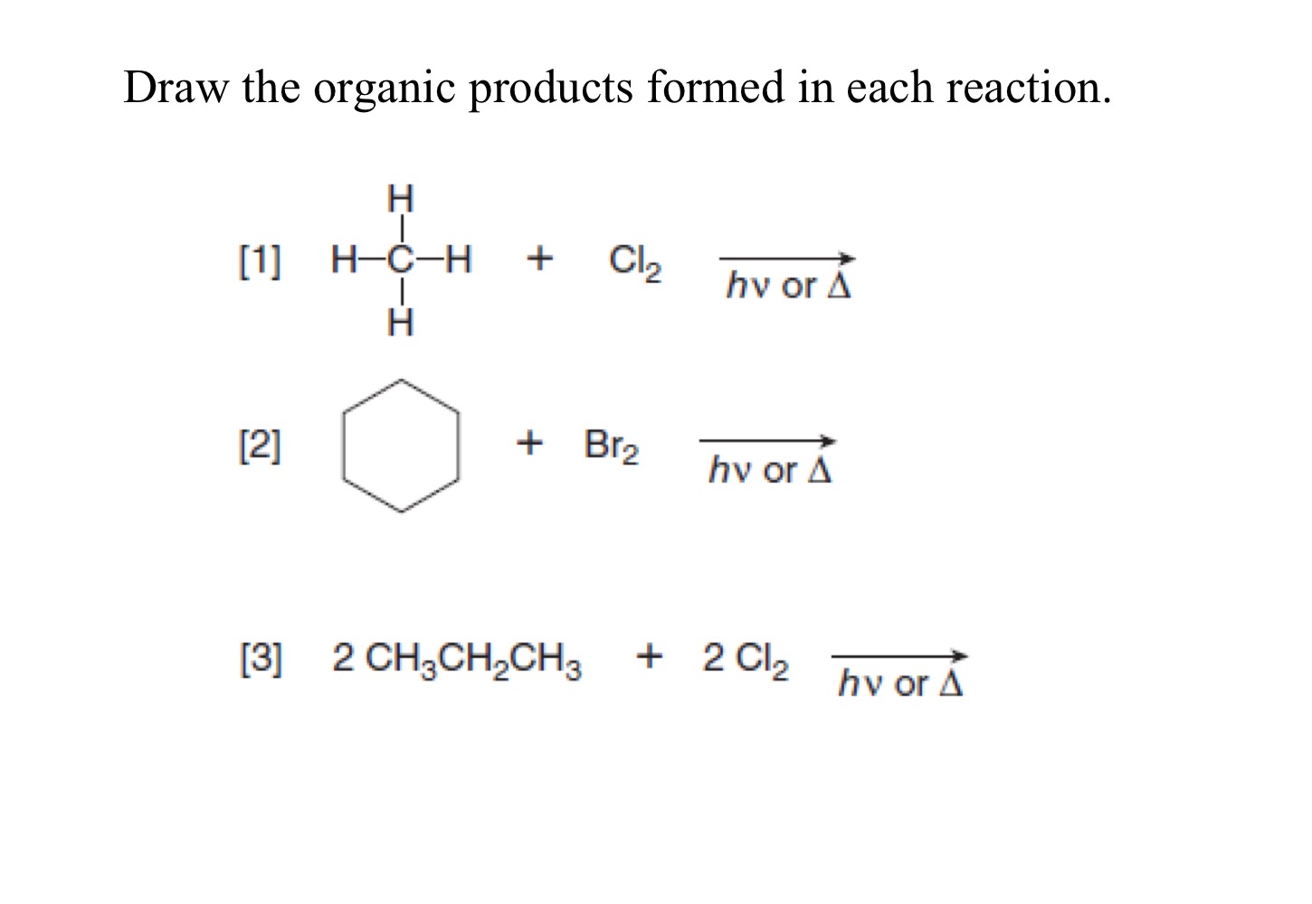 Draw the organic products formed in each | Chegg.com
