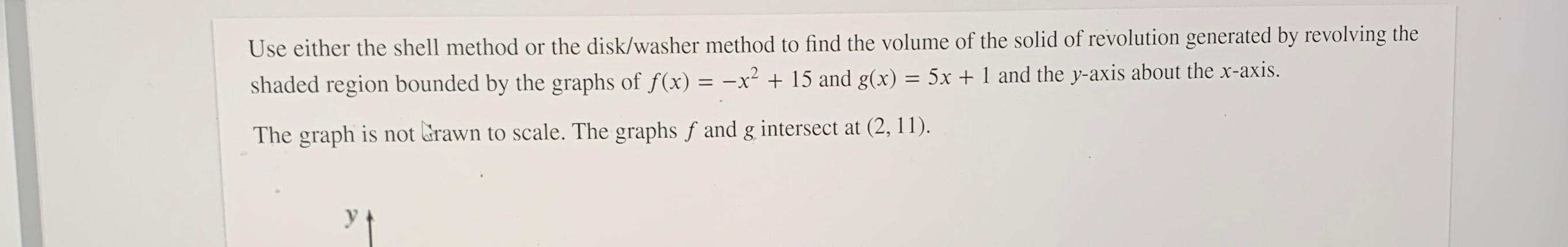 Solved Use either the shell method or the disk/washer method | Chegg.com