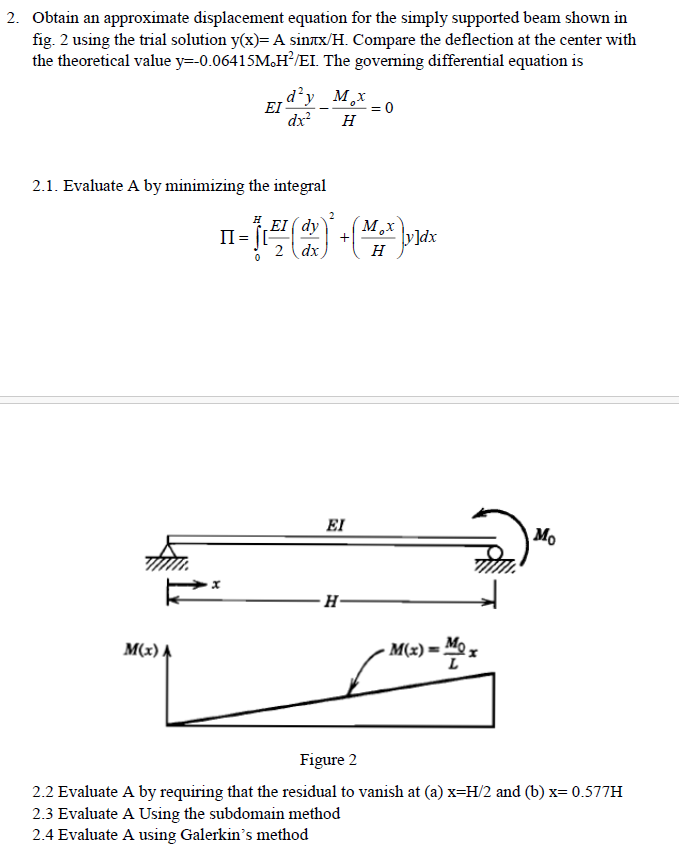 Obtain an ﻿approximate displacement equation for the | Chegg.com