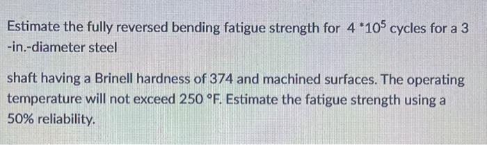 Solved Estimate the fully reversed bending fatigue strength | Chegg.com