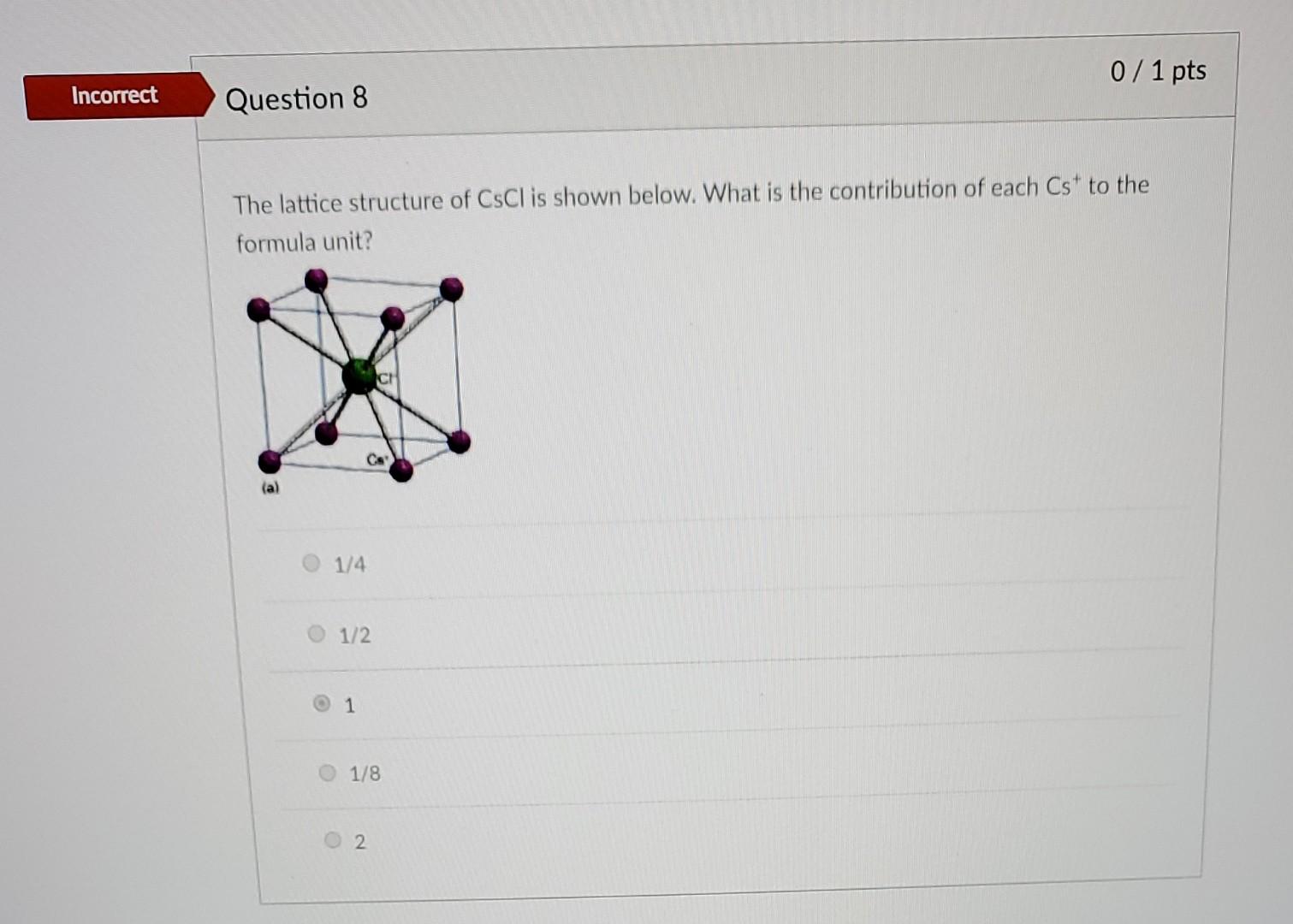 Solved The lattice structure of CsCl is shown below. What is | Chegg.com
