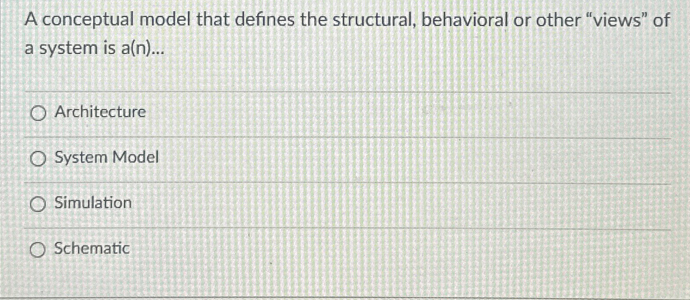 Solved A conceptual model that defines the structural, | Chegg.com