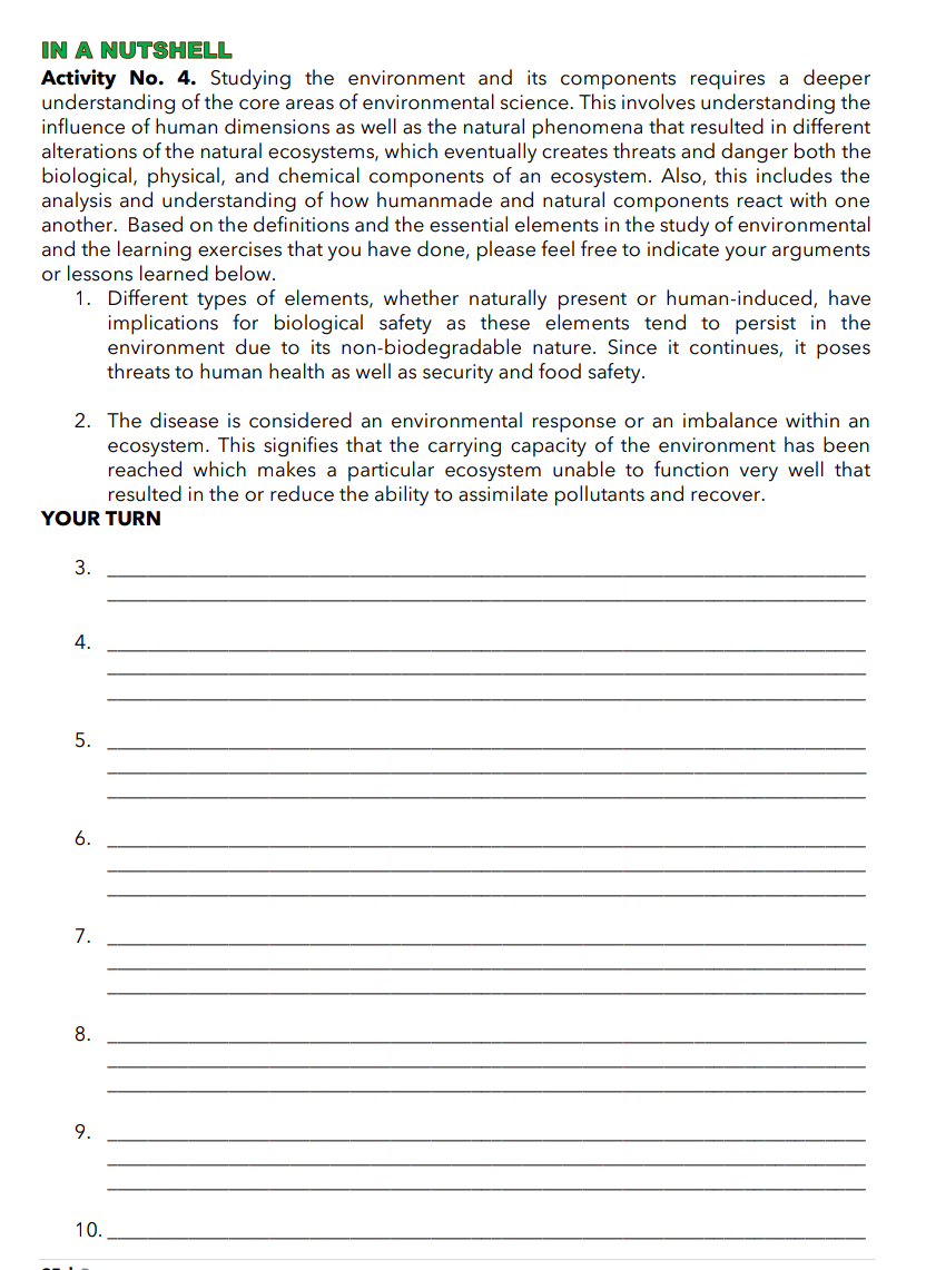 Solved IN A NUTSHELL Activity No. 4. Studying the | Chegg.com