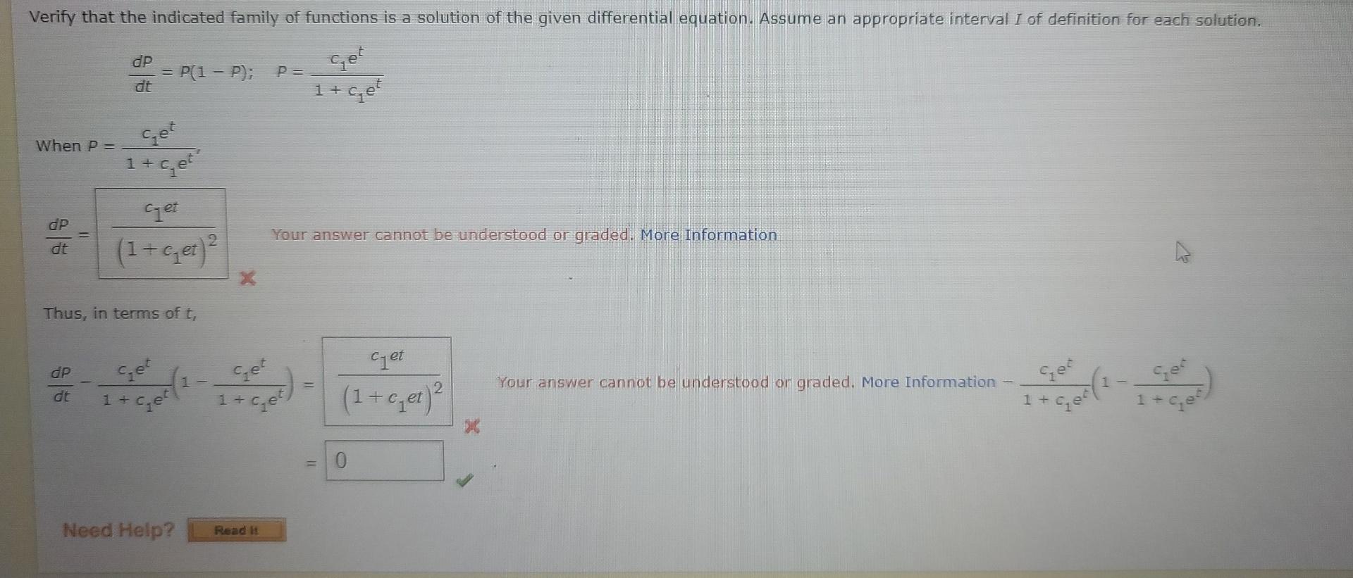 Solved Verify that the indicated family of functions is a | Chegg.com