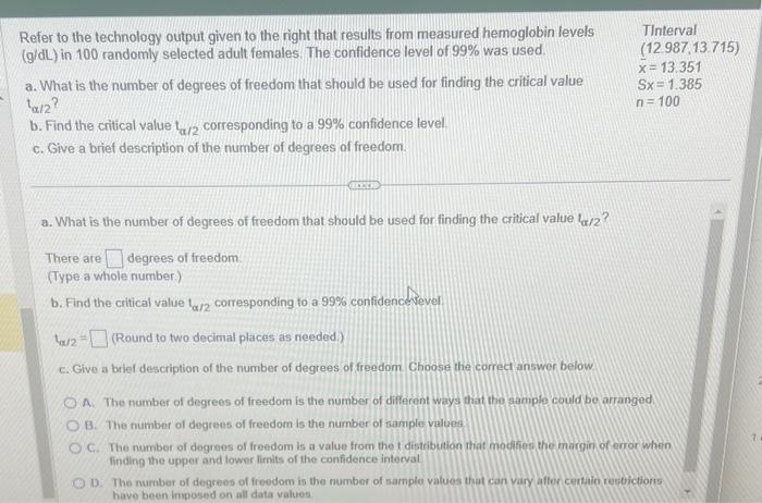 Solved Refer to the technology output given to the right | Chegg.com