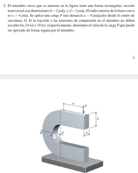 Solved El miembro curvo que se muestra en la figura tiene | Chegg.com
