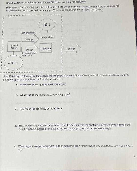 Solved Unit EM, Activity 7 Practice: Systems, Energy | Chegg.com