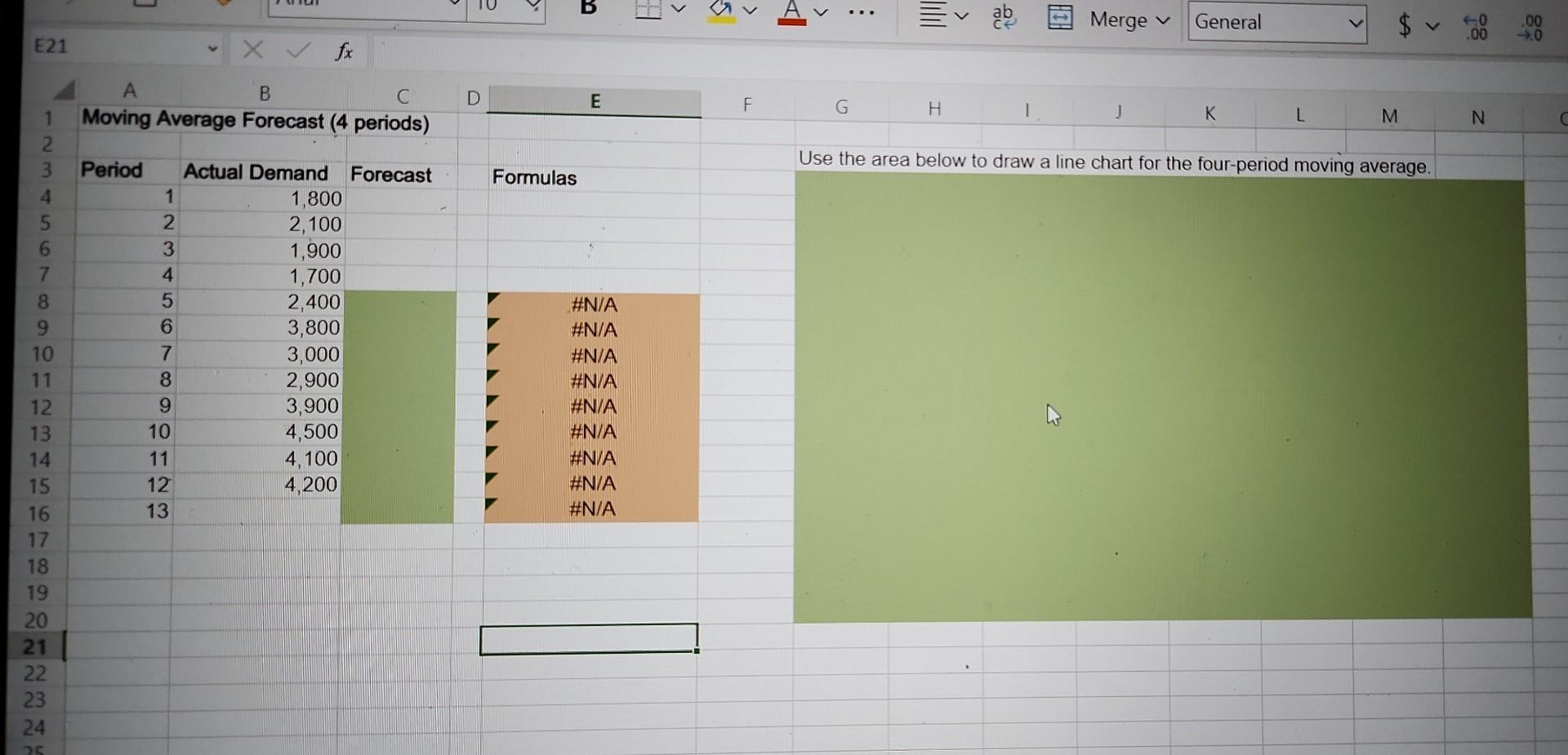 Solved Excel Online Structured Activity: Moving Average | Chegg.com