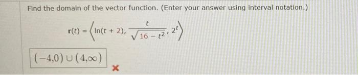 Solved Find the domain of the vector function. (Enter your | Chegg.com