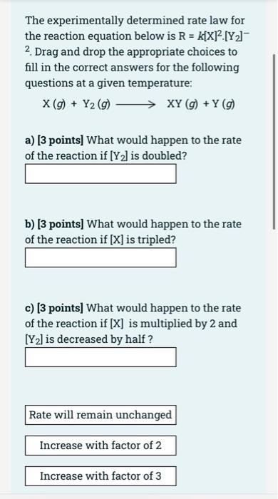 Solved The experimentally determined rate law for the | Chegg.com