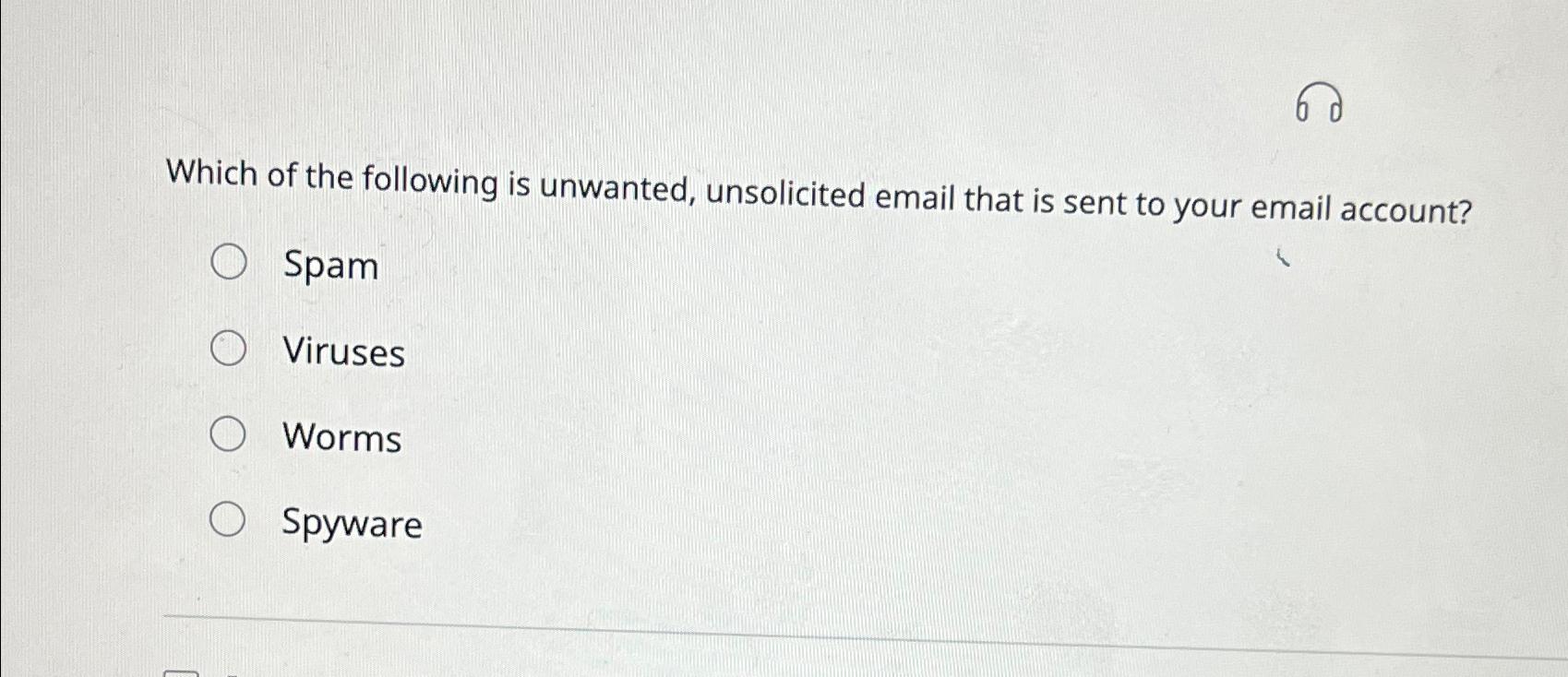 Solved Which of the following is unwanted, unsolicited email | Chegg.com