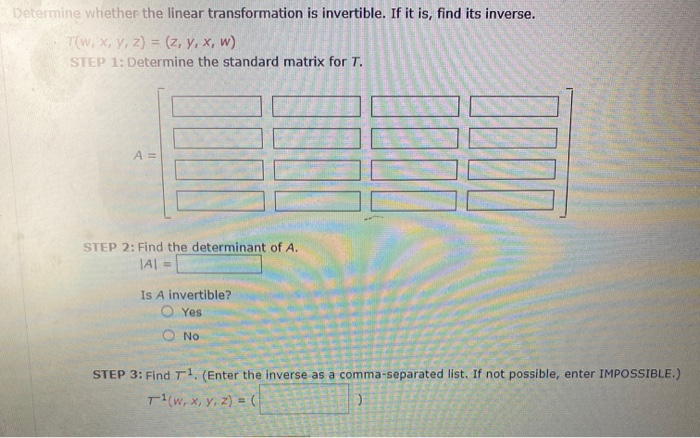 Solved Determine Whether The Linear Transformation Is