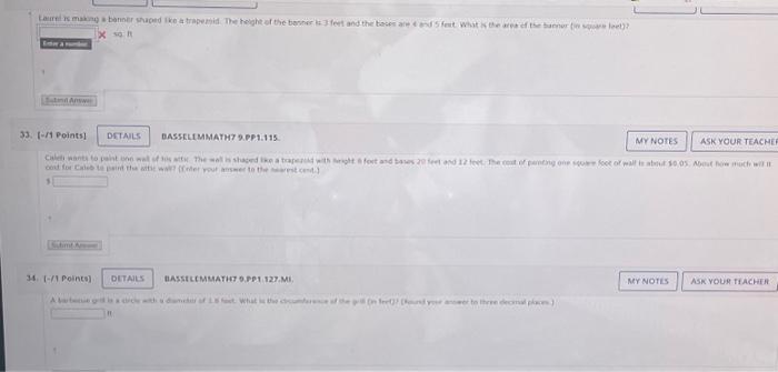 Solved Laurel is making a banner shaped like a trapezoid. | Chegg.com